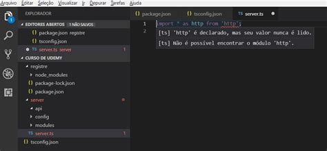 node js não é reconhecido no projeto node express stack