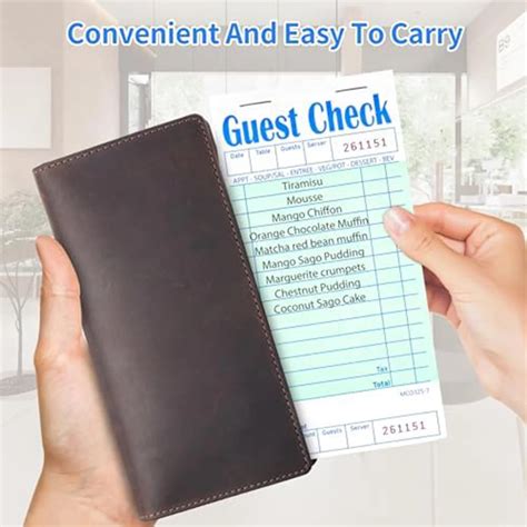A75k 5 Pack Guest Check Books Server Note Pads For Restaurant Green