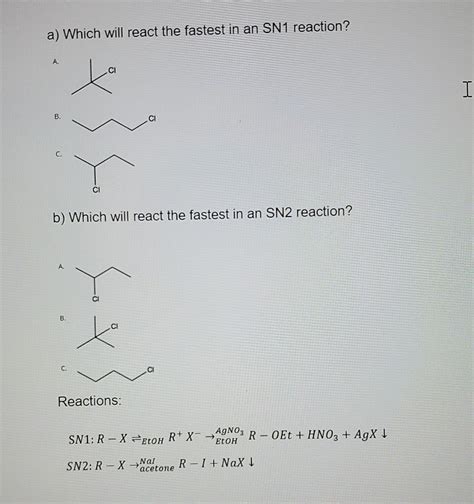 solved a which will react the fastest in an sn1 reaction w