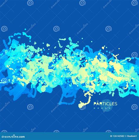 Array With Dynamic Emitted Particles Water Splash Imitation Abstract