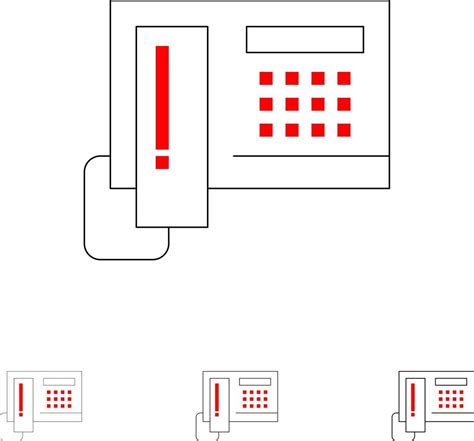 Telephone Phone Cell Hardware Bold And Thin Black Line Icon Set