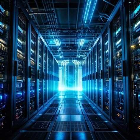 Advanced Data Center With Cloud And Ai Infrastructure Premium Ai Generated Image