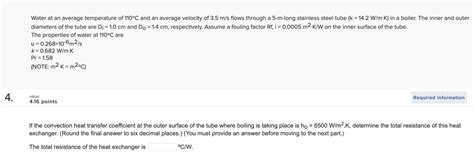 Solved Water At An Average Temperature Of 110°c And An