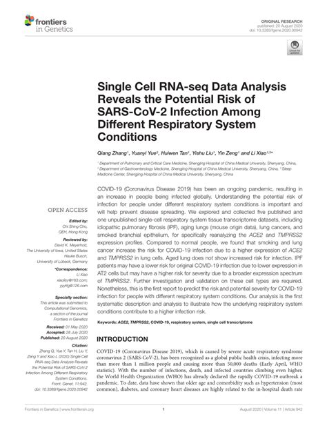 pdf single cell rna seq data analysis reveals the potential risk of