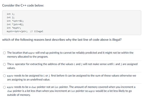 Solved Consider The C Code Below Int I Int I Int