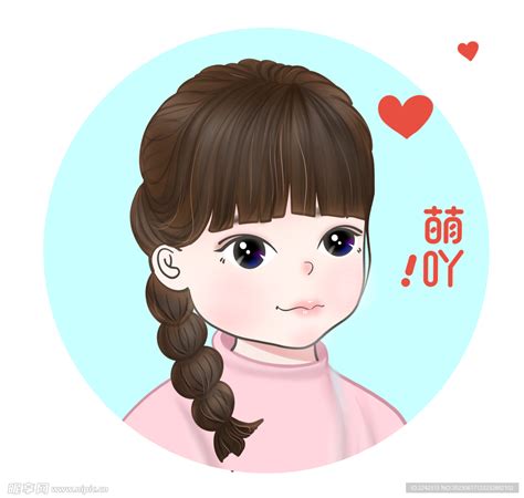 卡通头像小女孩设计图卡通设计广告设计设计图库昵图网