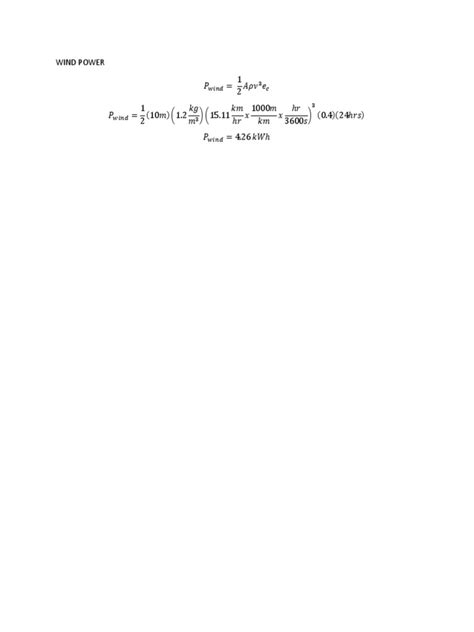 Wind Energy Calculation Example Pdf