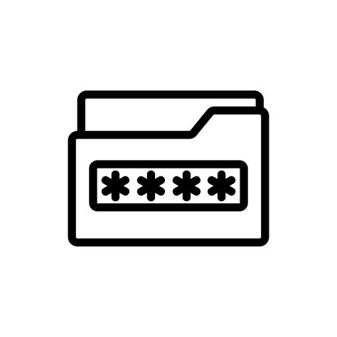 Password Folder Icon Vector Outline Illustration 9763813 Vector Art At Vecteezy