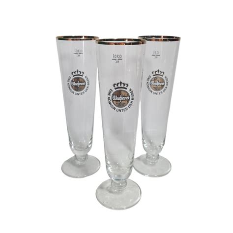 Немецкие пивные бокалы винтажные Warsteiner, стекло, 3 штуки, 0.3 л, 23 ...