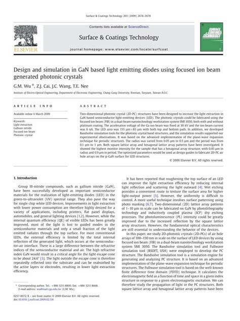 Pdf Design And Simulation In Gan Based Light Emitting Diodes Using
