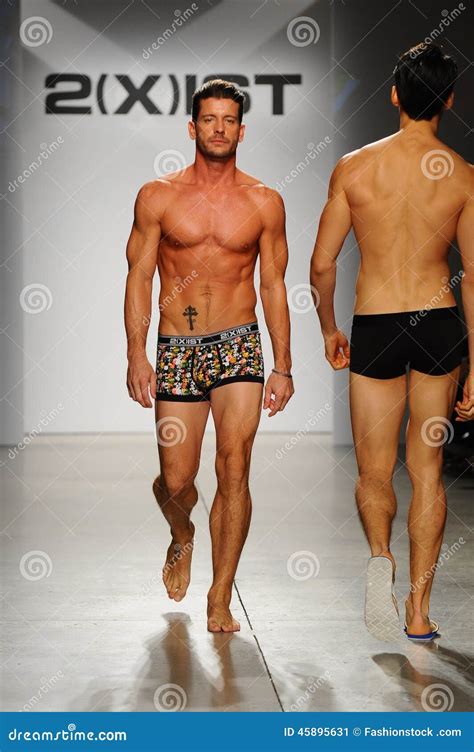 New York Ny October 21 A Model Walks The Runway During 2xist Men