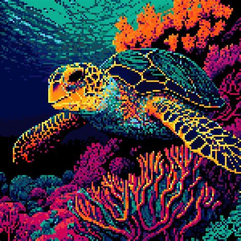 Great Barrier Reef Turtle Cross Stitch Pattern Pdf Digital Download