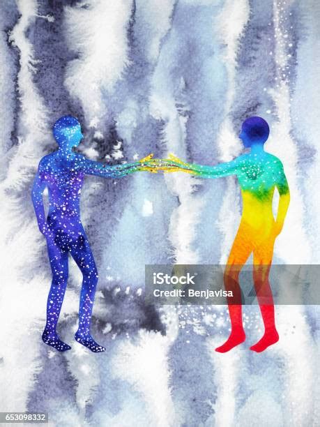 인간과 우주 힘 수채화 그림 차크라 Reiki 배후 추상 생각 세계 당신의 마음 속 우주 Mental Wellbeing에 대한 스톡 사진 및 기타 이미지 Istock