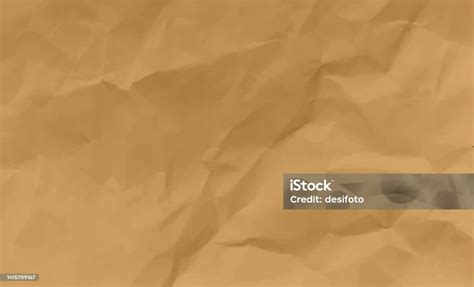 빈 빈 둔한 갈색 색깔의 그런 지가 주름 주름 및 주름이있는 분쇄 된 종이 수평 벡터 배경을 구겨 냈습니다 갈색 용지에 대한 스톡 벡터 아트 및 기타 이미지 Istock