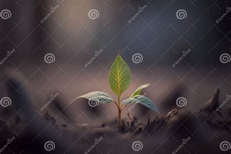 Emergence Of New Life Sprout Signifying Fresh Beginnings Stock