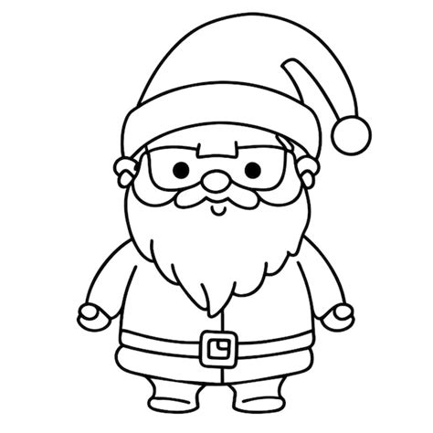 미니 산타클로스 터 일러스트레이션 라인 아트 프리미엄 Ai 생성 벡터