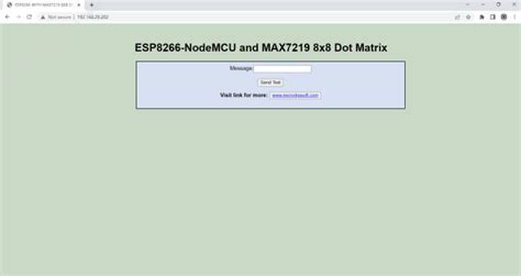 how to control max7219 led matrix with esp8266 nodemcu with webserver
