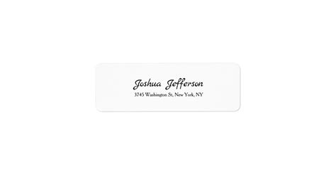 Classical Script Creative Plain Black And White Label Zazzle