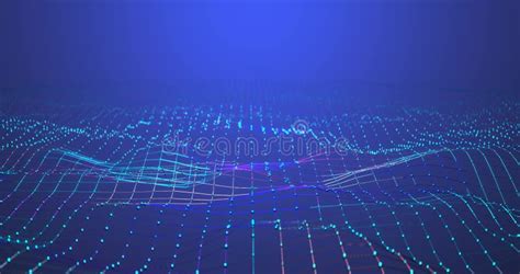 Network Connection Structure Digital Blue Background With Dots And Lines Big Data