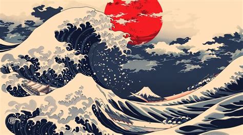 tidal wave pattern wallpaper premium ai generated image