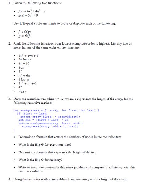 Solved Given The Following Two Functions Chegg