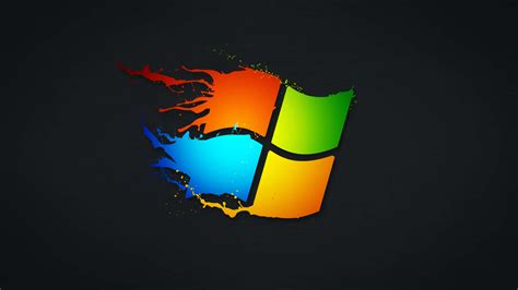 Download Windows Logo On A Black Background Wallpaper