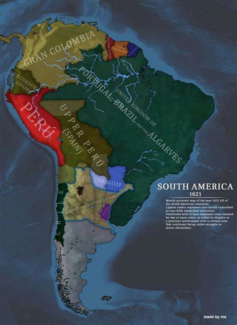 Map Of South America With Major Countries Labeled