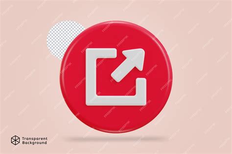 Premium Psd Exit Button Emergency Icon 3d Rendering Illustration
