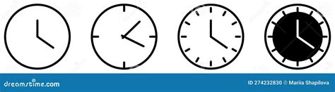 Clock Icon Set Stock Vector Illustration Of Arrow Office 274232830