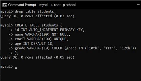 How To Create Table In Mysql Database