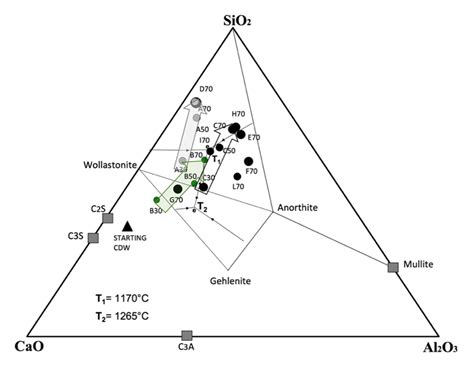 Distribution In The Cao Al2o3 Sio2 Cas Diagram P 1 Atm Of The