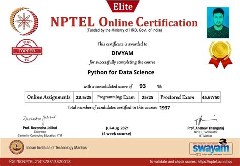 Divyam On Linkedin Iitmadras Datascience Python Nptel