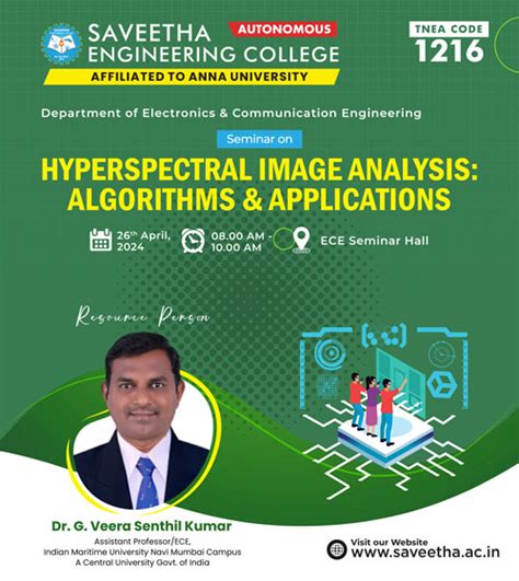 Hyperspectral Image Analysis Algorithms And Applications Saveetha Engineering College