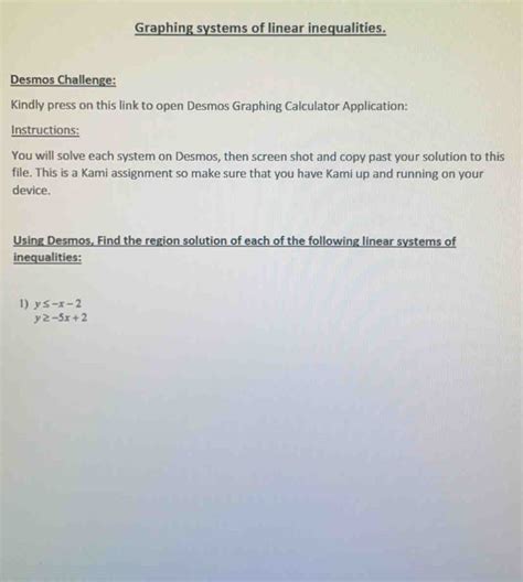 Solved Graphing Systems Of Linear Inequalities Desmos Challenge Kindly Press On This Link To