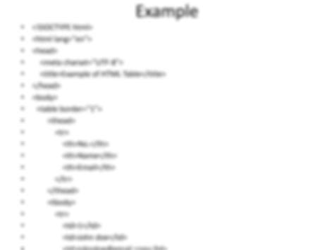 SOLUTION Html Ch Tables Studypool