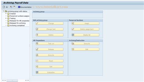 PU SAP Tcode HR Archiving
