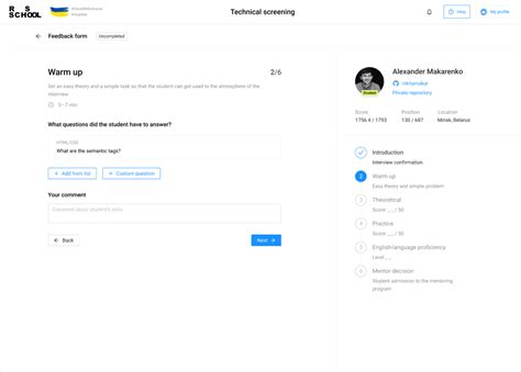 Interviews Mentors Adding Questions For The Warmup Section · Issue 2111 · Rolling Scopes