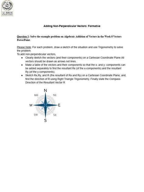 week 8 adding non perpendicular vectors formative 4 1 pdf