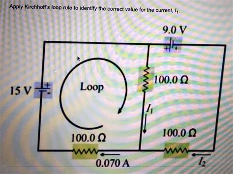 solved apply kirchhoff s loop rule to identify the correct