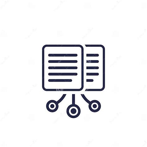 compiling data icon with documents stock vector illustration of file