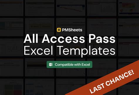 Pmsheets Excel Templates All Access Pass Pmsheets Professional Project Management Excel Templates