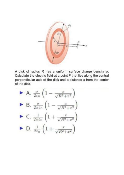 Solved A Disk Of Radius R Has A Uniform Surface Charge Chegg