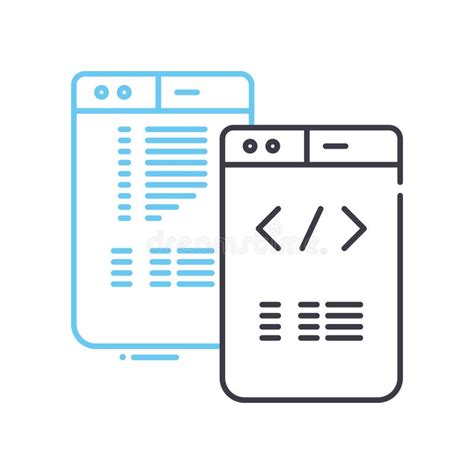 programming line icon outline symbol vector illustration concept