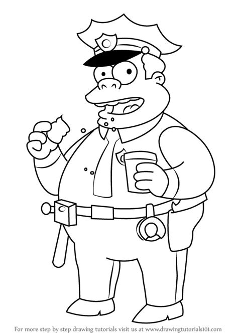 How To Draw Chief Clancy Wiggum From The Simpsons The Simpsons Step By Step