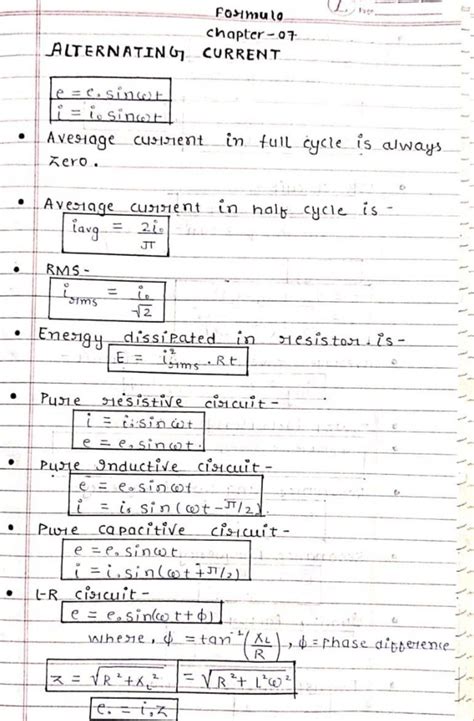 Electromagnetic Induction Formulas Physics