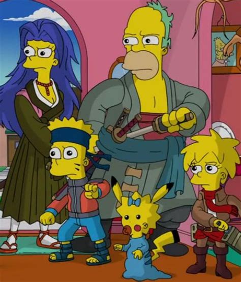 The Simpsons As Anime Characters Simpsons Treehouse Of Horror