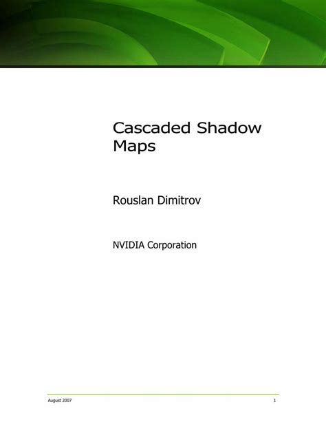 Pdf Cascaded Shadow Maps Nvidia Dokumentips