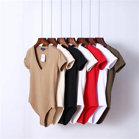 Women V Neck Bodysuit Vicedeal