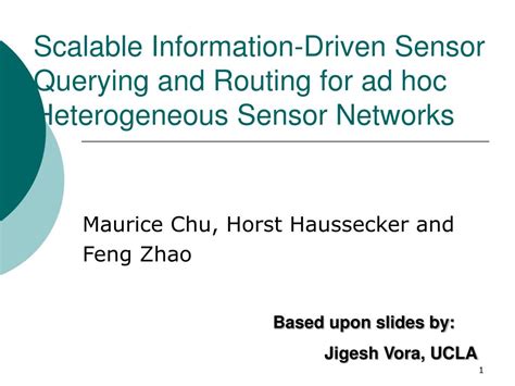 Ppt Scalable Information Driven Sensor Querying And Routing For Ad