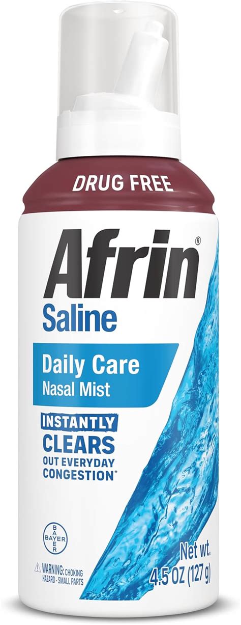 Afrin Saline Nasal Spray 100 Drug Free Saline Solution